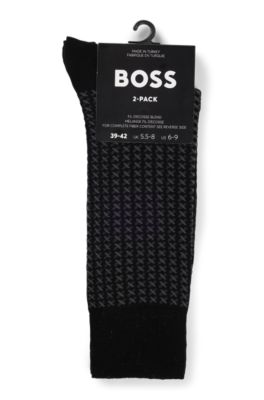 BOSS - Two-pack of regular-length socks with mercerized finish