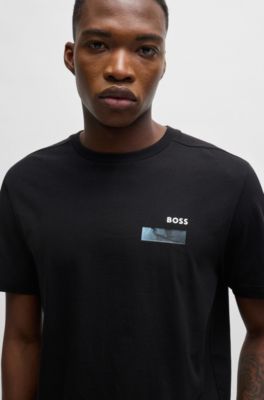 BOSS - Camiseta de algodón con ilustración de skate