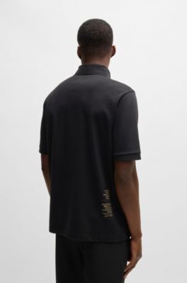 BOSS - Cotton-jersey polo shirt with printed artwork - Black