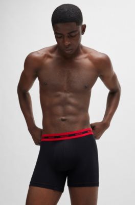 HUGO - Three-pack of stretch-cotton boxer briefs with logos