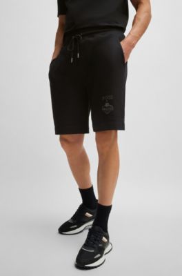 BOSS - BOSS x NFL cotton-terry shorts with special artwork - Dark Grey