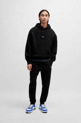 HUGO - Cotton-terry tracksuit with blue logo patches