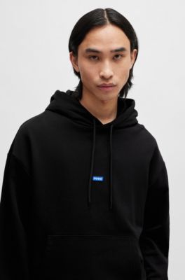 HUGO - Cotton-terry tracksuit with blue logo patches
