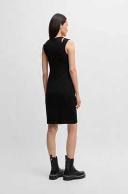 BOSS - Stretch-fabric dress with cut-out details