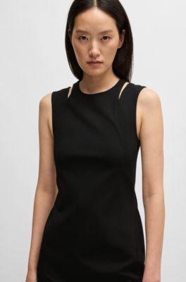 BOSS - Stretch-fabric dress with cut-out details