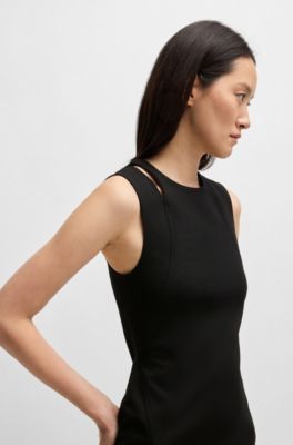BOSS - Stretch-fabric dress with cut-out details