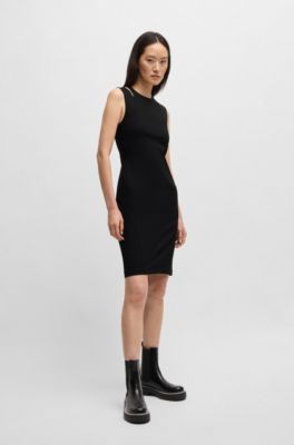BOSS - Stretch-fabric dress with cut-out details