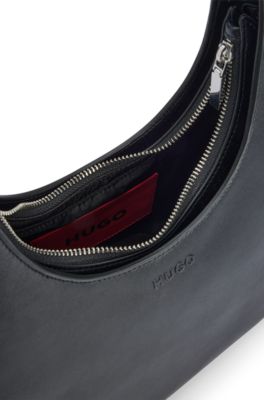 HUGO - Hobo bag in faux leather with chain-trimmed strap