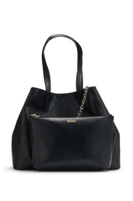 HUGO - Bolso estilo shopper de piel sintética con motivo de cadena con ...
