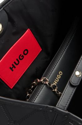 HUGO - Bolso estilo shopper de piel sintética con motivo de cadena con ...