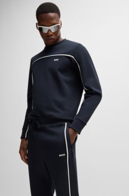 BOSS - Tracksuit bottoms with tape inserts - Dark Blue