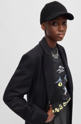 HUGO - Wool-blend cap with embroidered handwritten logo