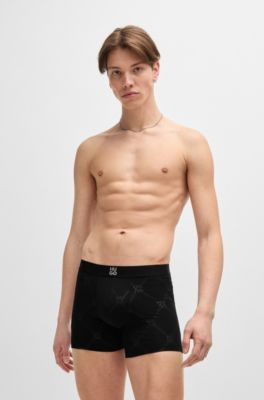 HUGO - Two-pack of stretch-cotton boxer briefs with logos