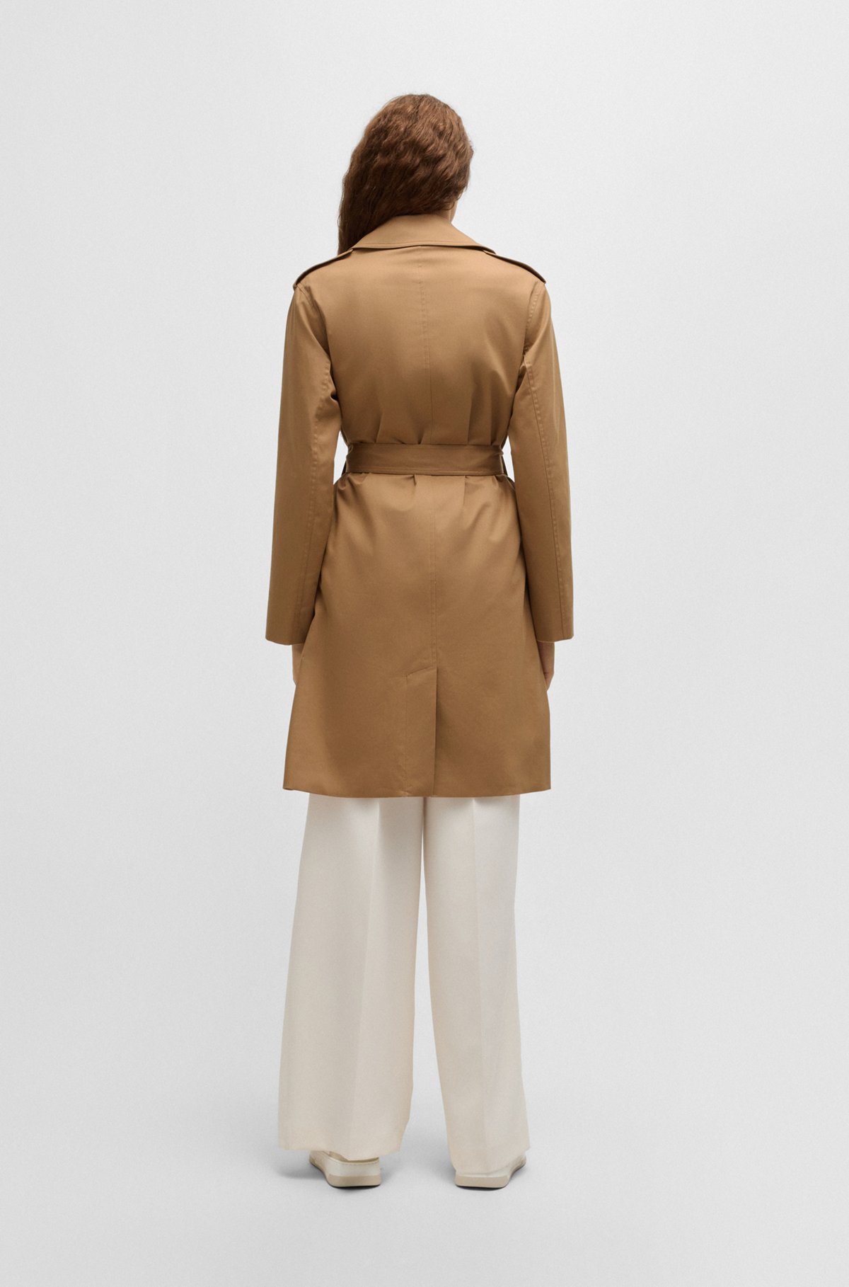 BOSS - Water-repellent trench coat in stretch-cotton BOSS - Water-repellent trench coat in stretch-cotton