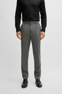 BOSS - Slim-fit suit in micro-patterned stretch wool - Light Beige