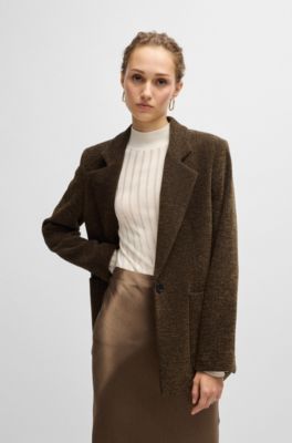 BOSS - Relaxed-fit jacket in velvet corduroy - Light Green