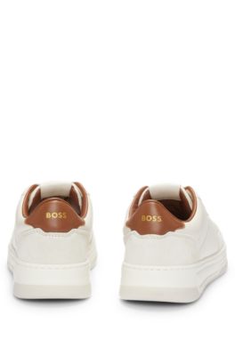 BOSS - Baskets en mélange de matières avec finitions en cuir