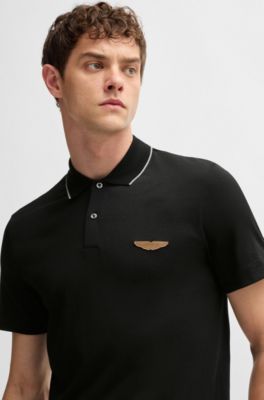 BOSS - BOSS x ASTON MARTIN polo shirt in merino wool - Black