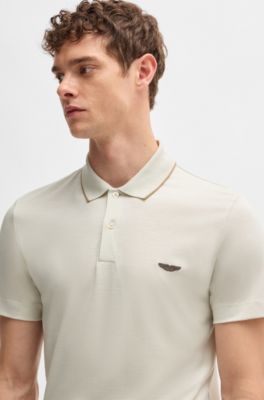 BOSS - BOSS x ASTON MARTIN polo shirt in merino wool - White