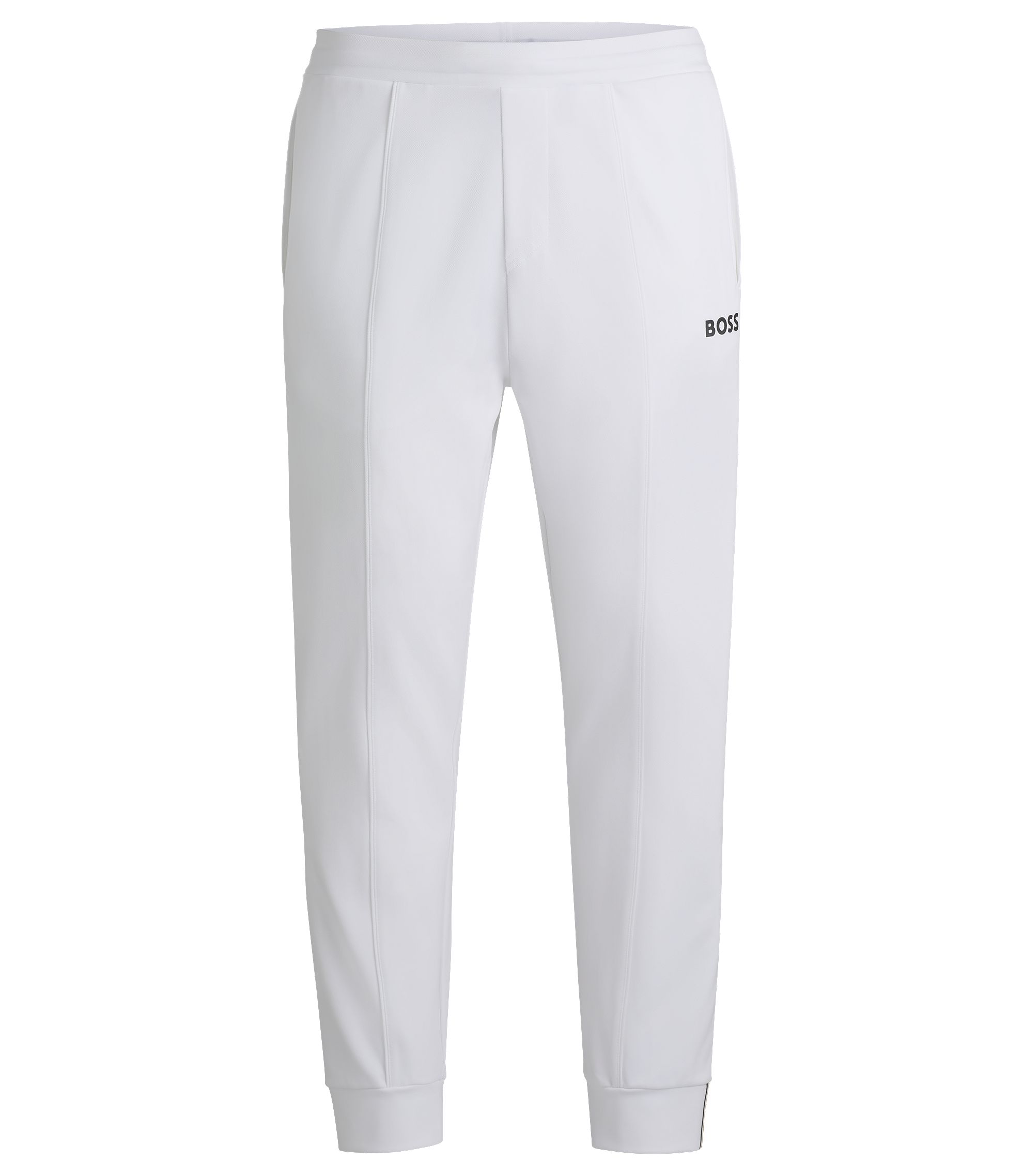 BOSS - Regular-fit trousers in stretch gabardine with logo BOSS - Regular-fit trousers in stretch gabardine with logo