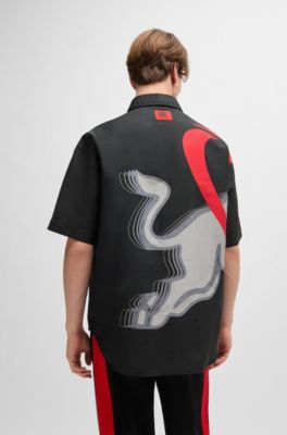 HUGO - Camisa holgada HUGO x RB con estampado de toro de la marca