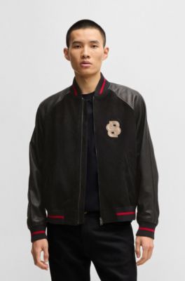 BOSS - BOSS x Creation of the Gods varsity jacket with embroidery - Black
