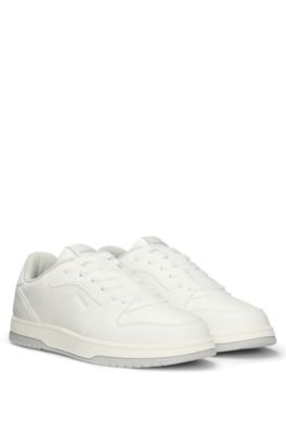 HUGO - All-white trainers with faux-leather uppers - White