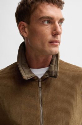 BOSS - BOSS SELECTED BY BECKHAM stretch-corduroy jacket - Light Green