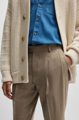 BOSS - BOSS SELECTED BY BECKHAM trousers in checked stretch wool