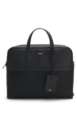 BOSS - Document case with monogram pattern - Black
