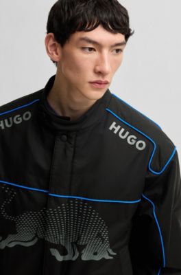 HUGO - HUGO x RB water-repellent jacket with degradé bull graphic - Black