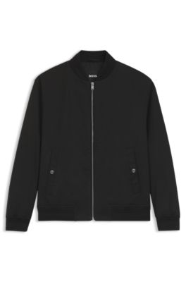 BOSS - Water-repellent jacket with Double B monogram patch - Black