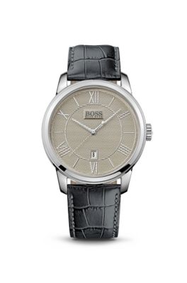 BOSS - '1512975' | Leather Croc-Embossed Strap 3-Hand Quartz Classico Watch