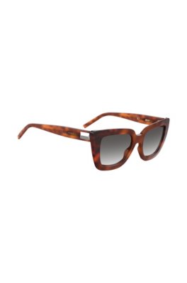 Boss Dark Havana Sunglasses In Acetate With Hardware Detail