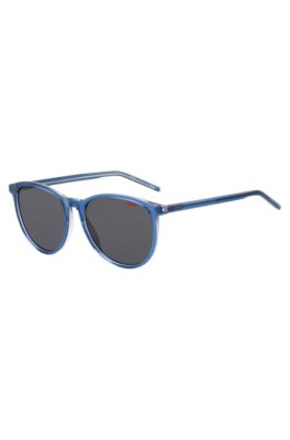 HUGO - Blue-acetate sunglasses with logo details