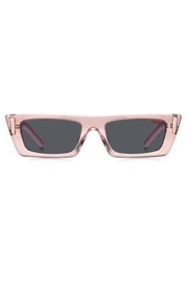 HUGO - Pink-acetate sunglasses with 3D monogram