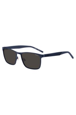 HUGO - Blue-steel sunglasses with textured temples