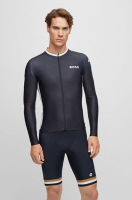 BOSS - BOSS x ASSOS body-mapped jersey top with branding - Black