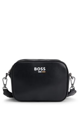 BOSS - Kids' logo handbag with detachable purse - Black
